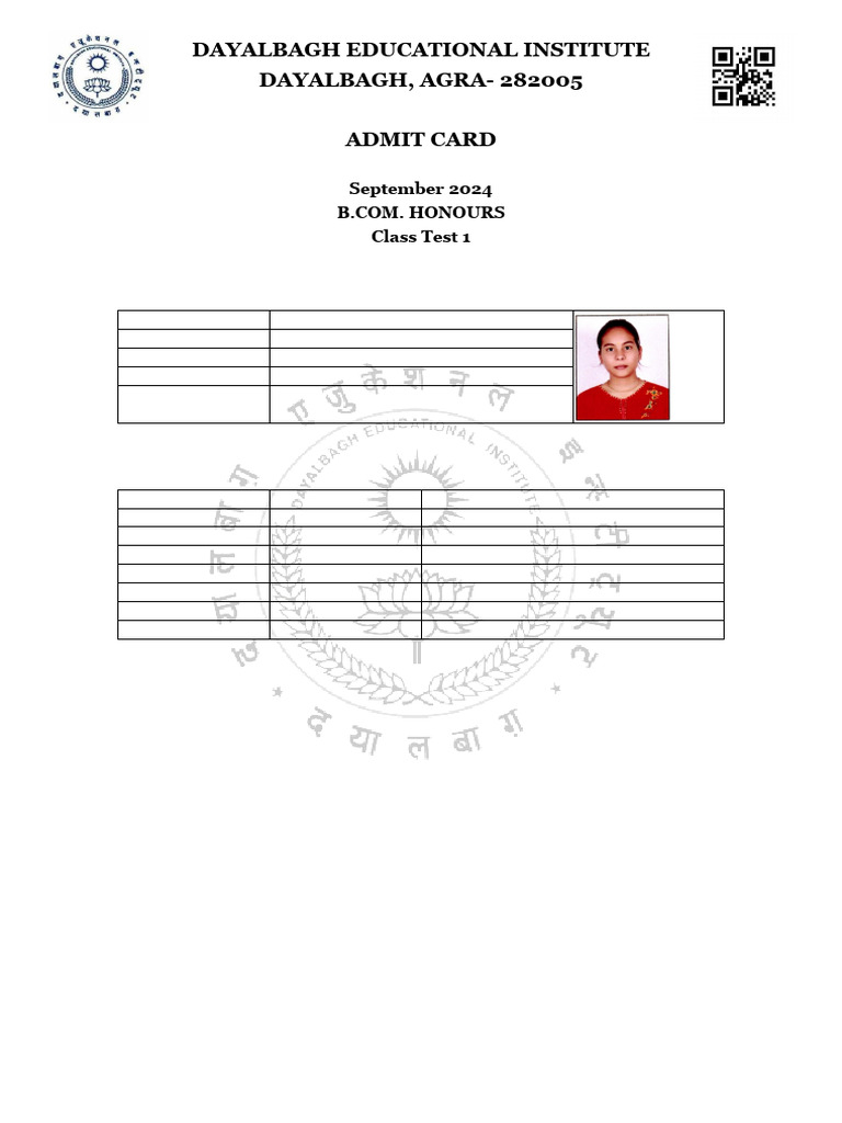 Dayalbagh Educational Institute DAYALBAGH, AGRA-282005: September 2024 ...