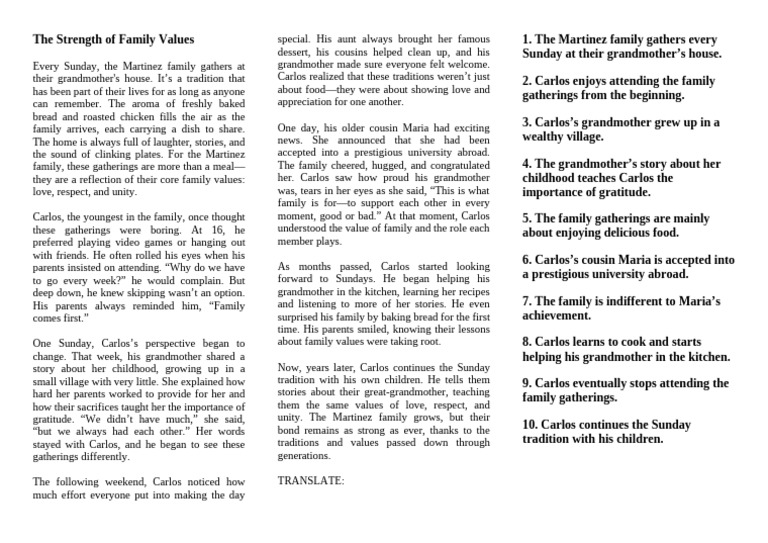 The Strength of Family Values | PDF