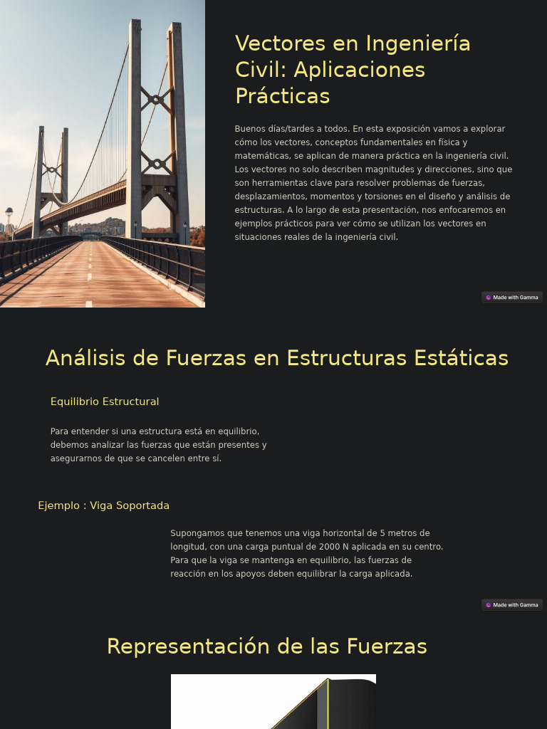 Vectores en Ingenieria Civil Aplicaciones Practicas | PDF | Viga ...