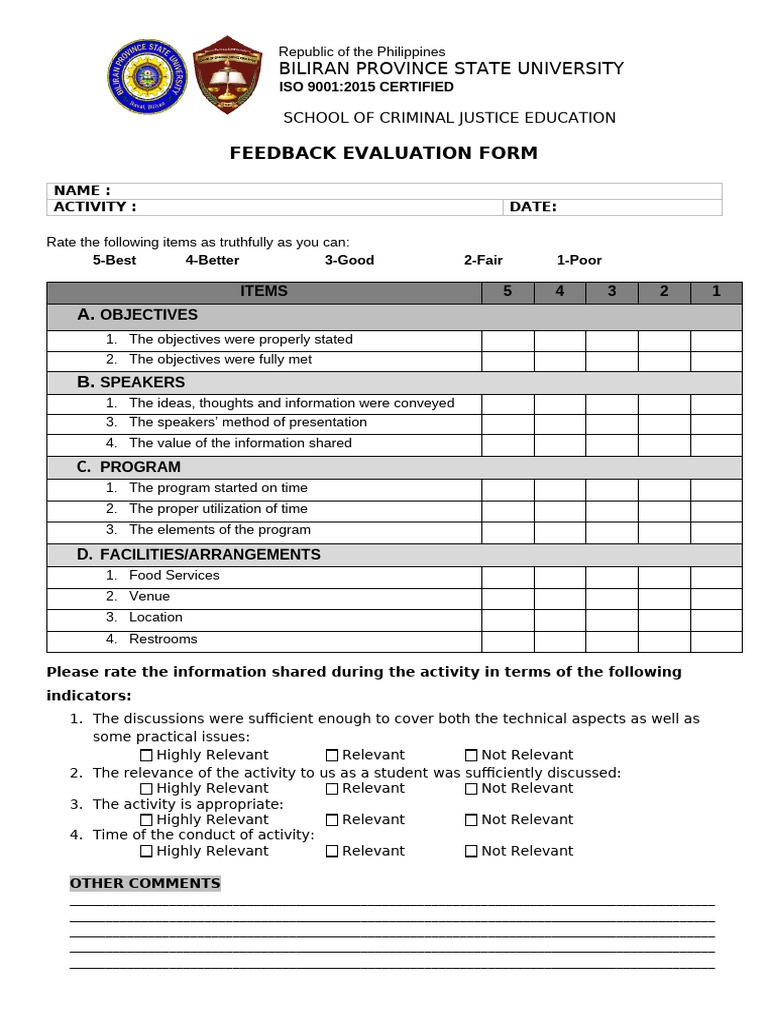 Feedback-Form | PDF