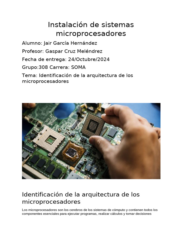 Instalación de Sistemas Microprocesadores | PDF | Microprocesador | Poco