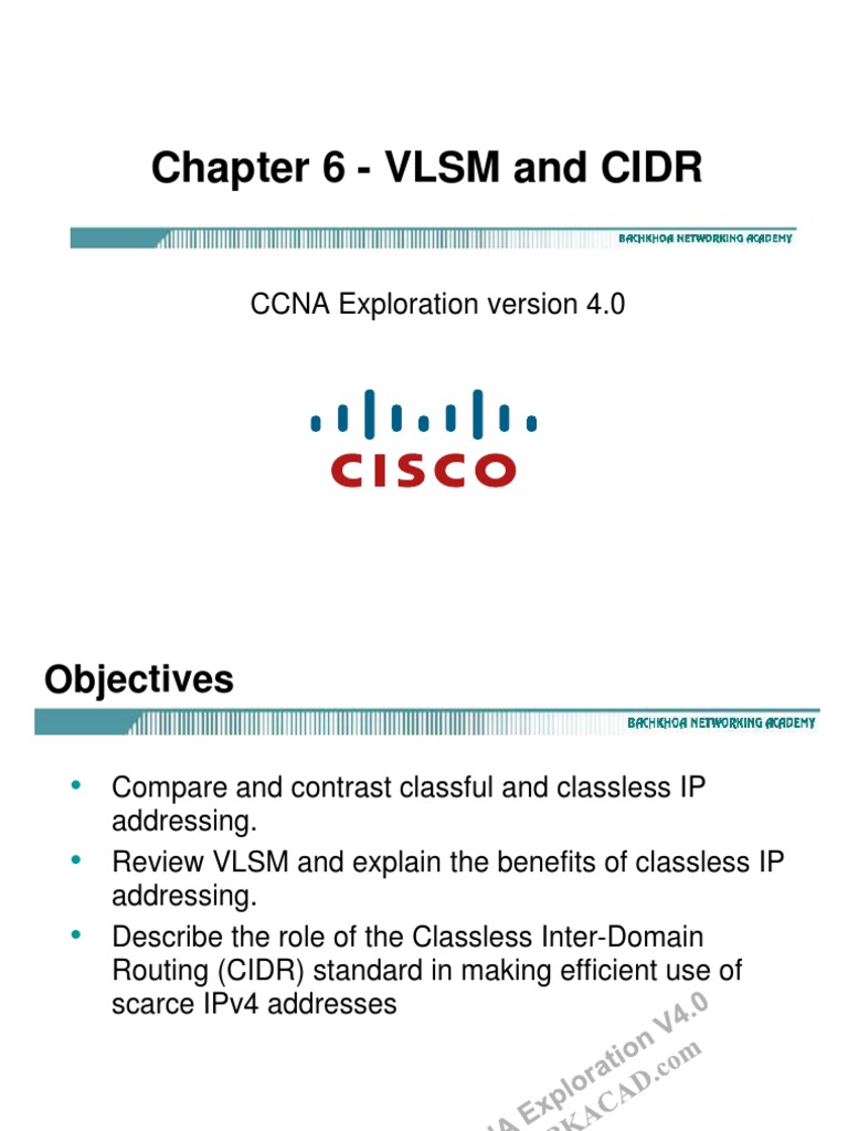 Ccna Exp2 - Chapter06 - VLSM and Cidr | PDF | Ip Address | Computer ...