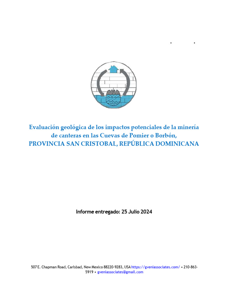 Informe George Veni | PDF | Agua subterránea | Cueva