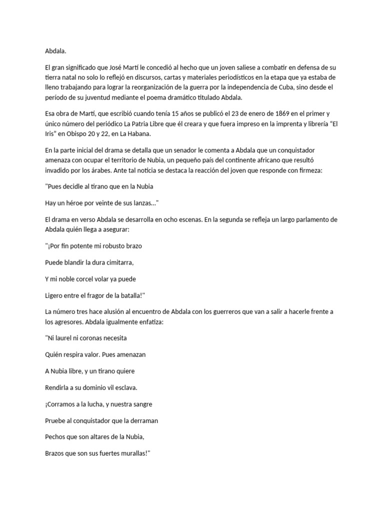 Poema Abdala | PDF | Amor