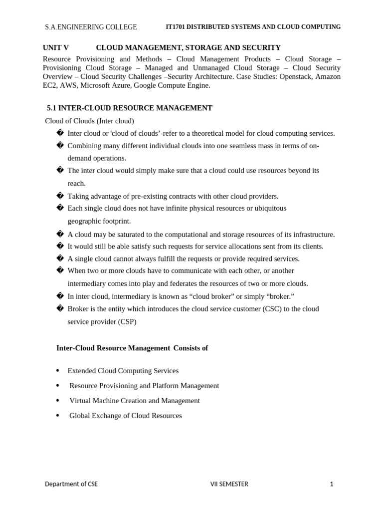 Unit 5-Distributed Cloud Computing Notes | PDF | Cloud Computing | Security