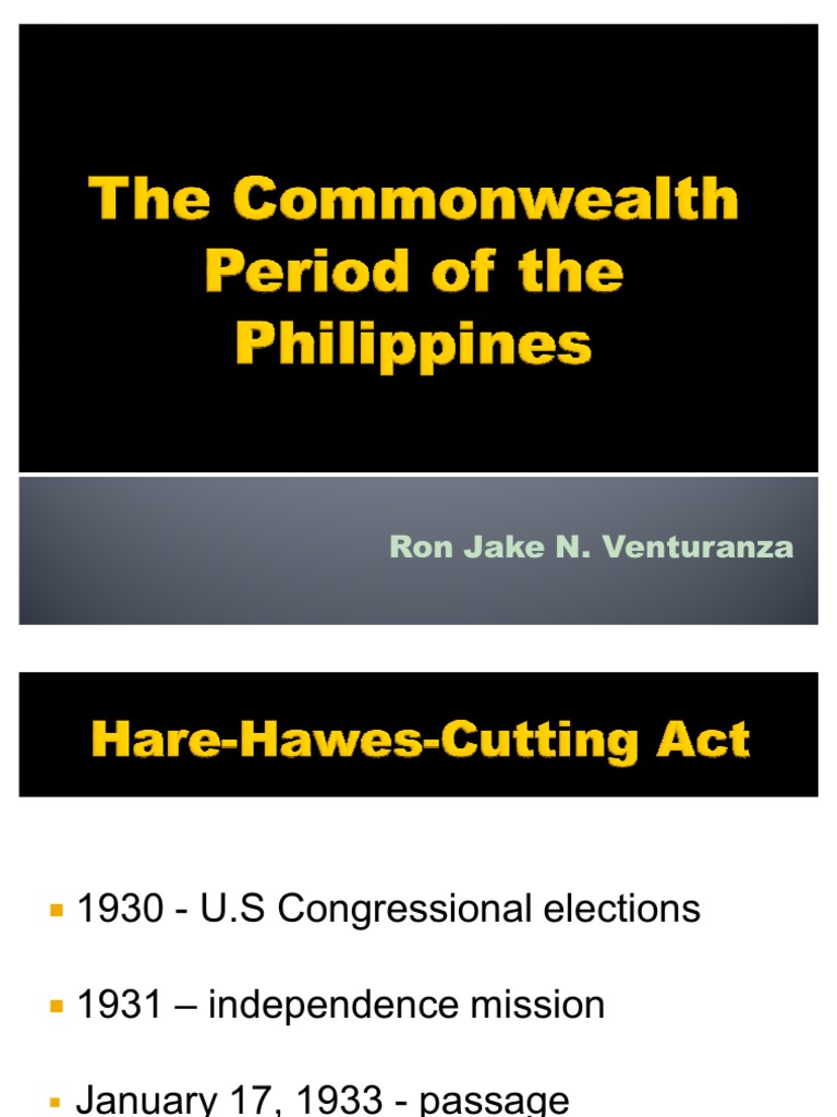 The Commonwealth Period of The Philippines | PDF | Constitution ...