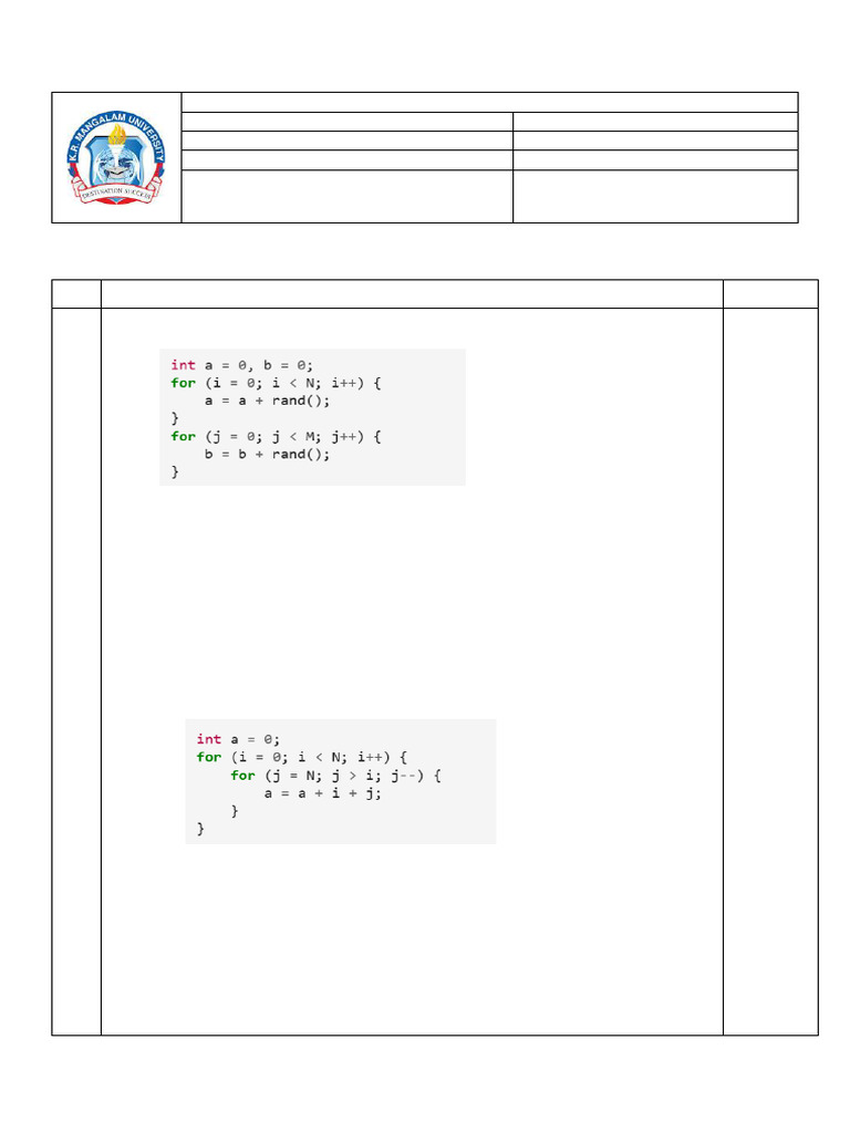 Unit 1 Assignment1728886443760 | PDF | Integer (Computer Science) | Time Complexity
