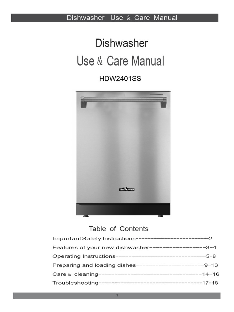 11361876 | PDF | Dishwasher