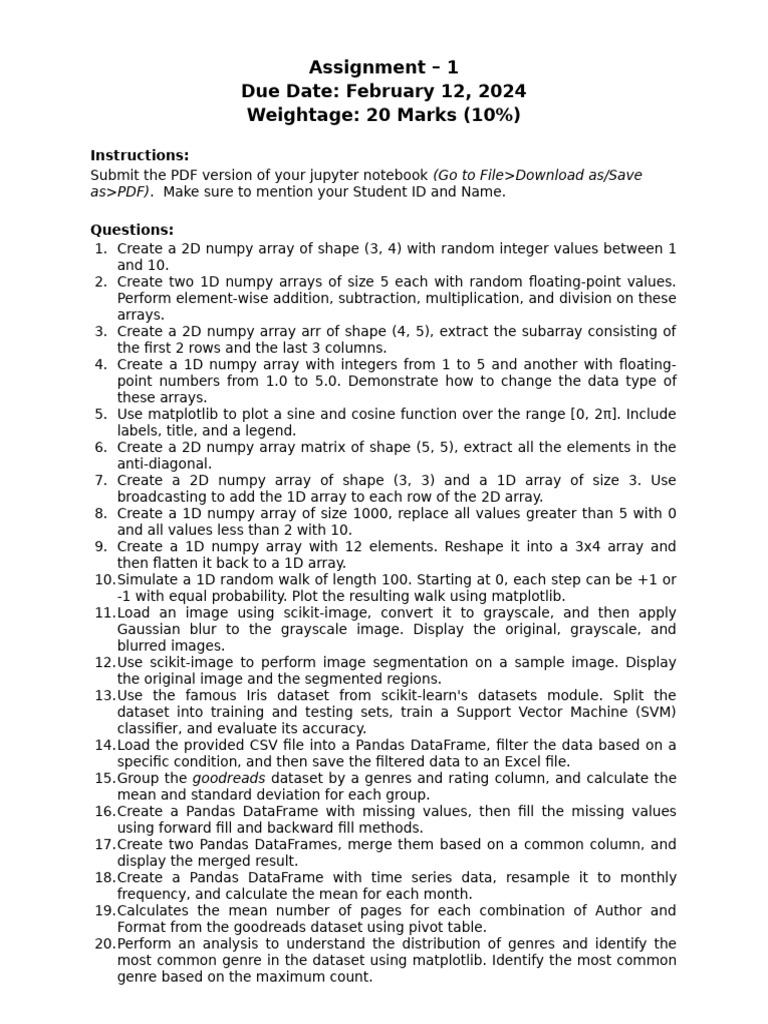 Data Science Assignment Guide | PDF | Support Vector Machine | Applied Mathematics