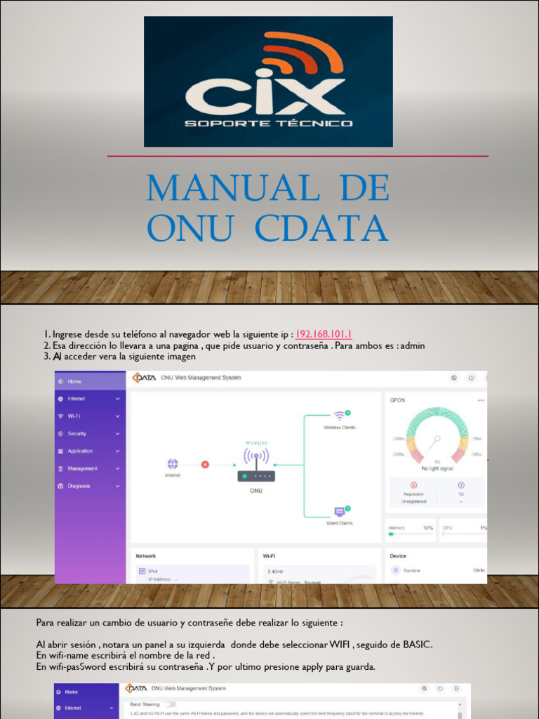 Manual de Onu Cdata | PDF