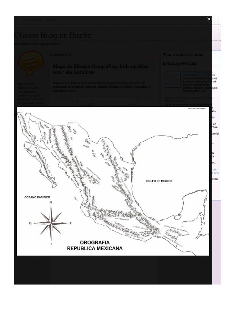 Mapa de México Orográfico, Hidrográfico Con - Sin Nombres - CGsign Blog ...