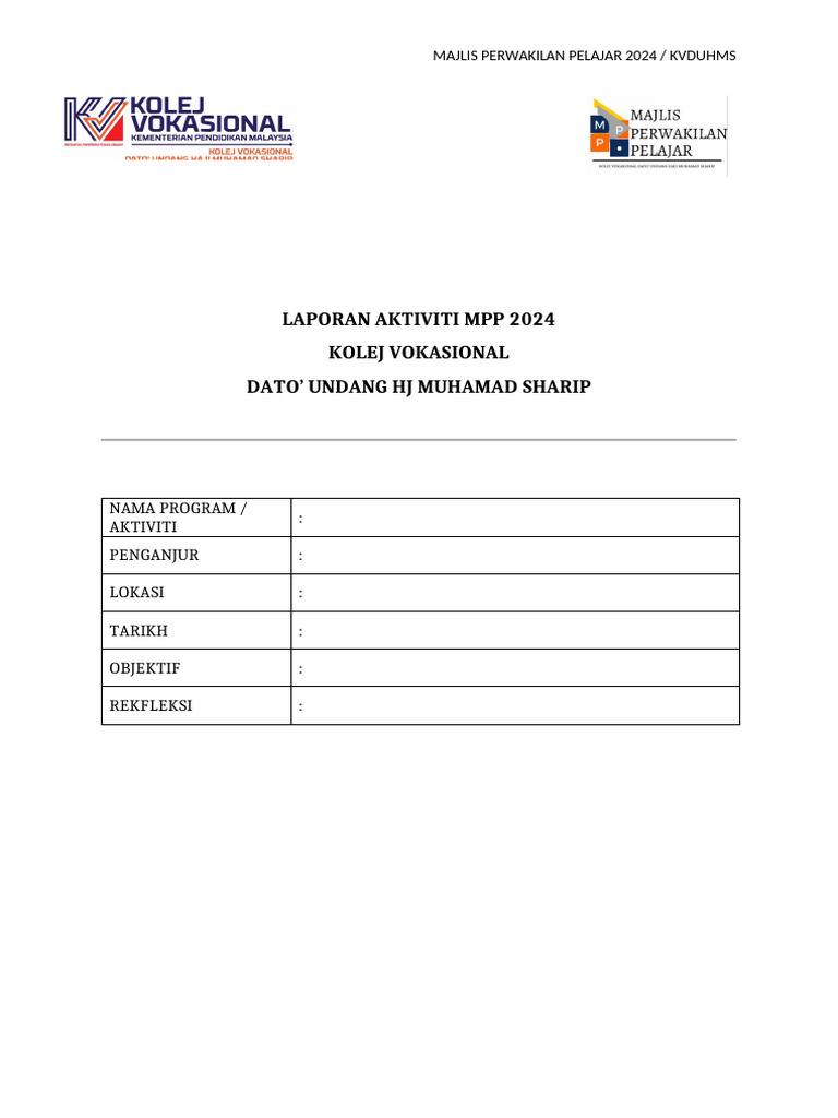 Format Laporan Tahunan MPP 2024 | PDF