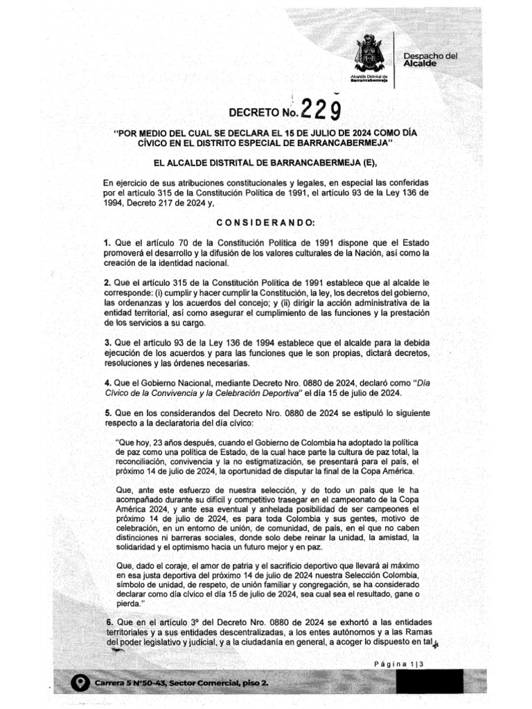 Decreto 229 - 2024 | PDF