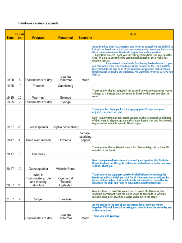 Michelle Borok at Handover Ceremony | PDF