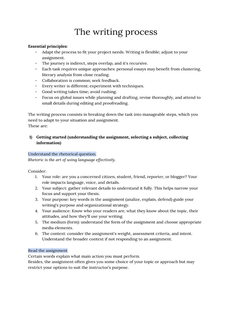the writing process | PDF | Proofreading | Essays