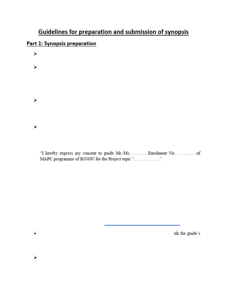 MAPC Synopsis Submission Guidelines | PDF