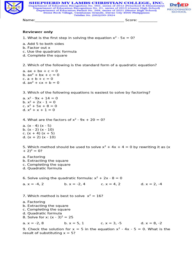 Grade 9 Reviewer | PDF