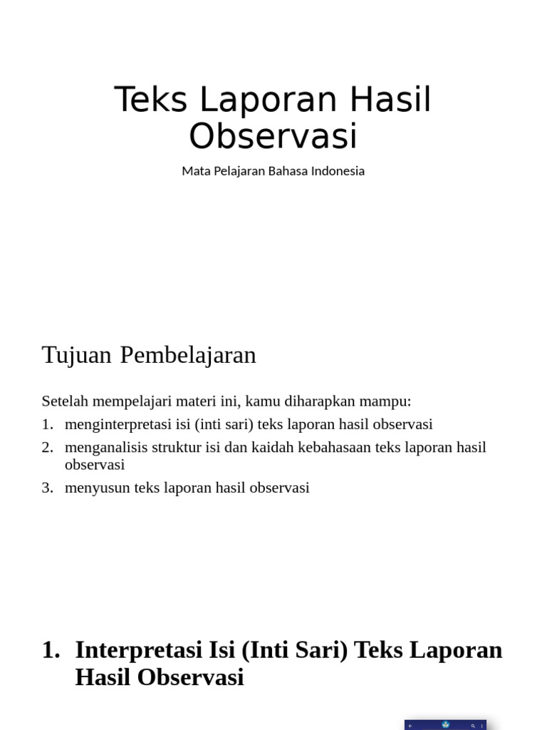Teks Laporan Hasil Observasi | PDF
