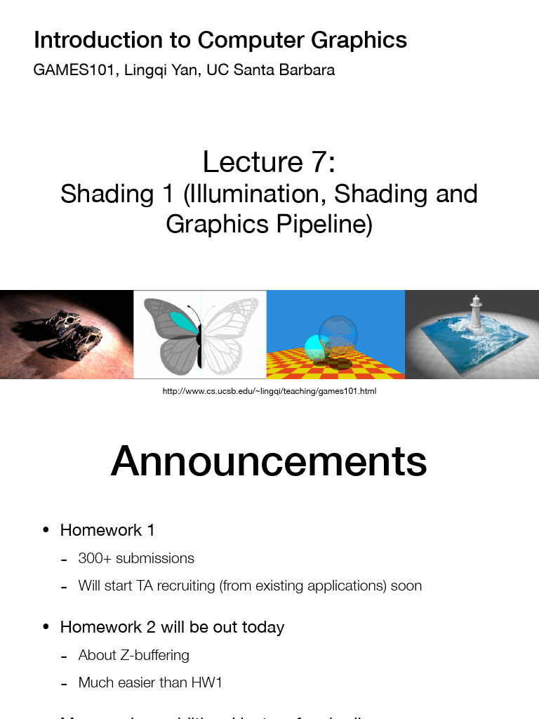 GAMES101 Lecture 07 | PDF | Imaging | Multidimensional Signal Processing