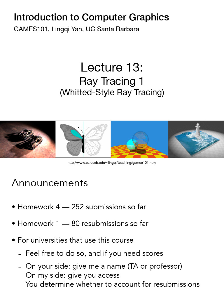 GAMES101 Lecture 13 | PDF | Rendering (Computer Graphics) | Computer Graphics