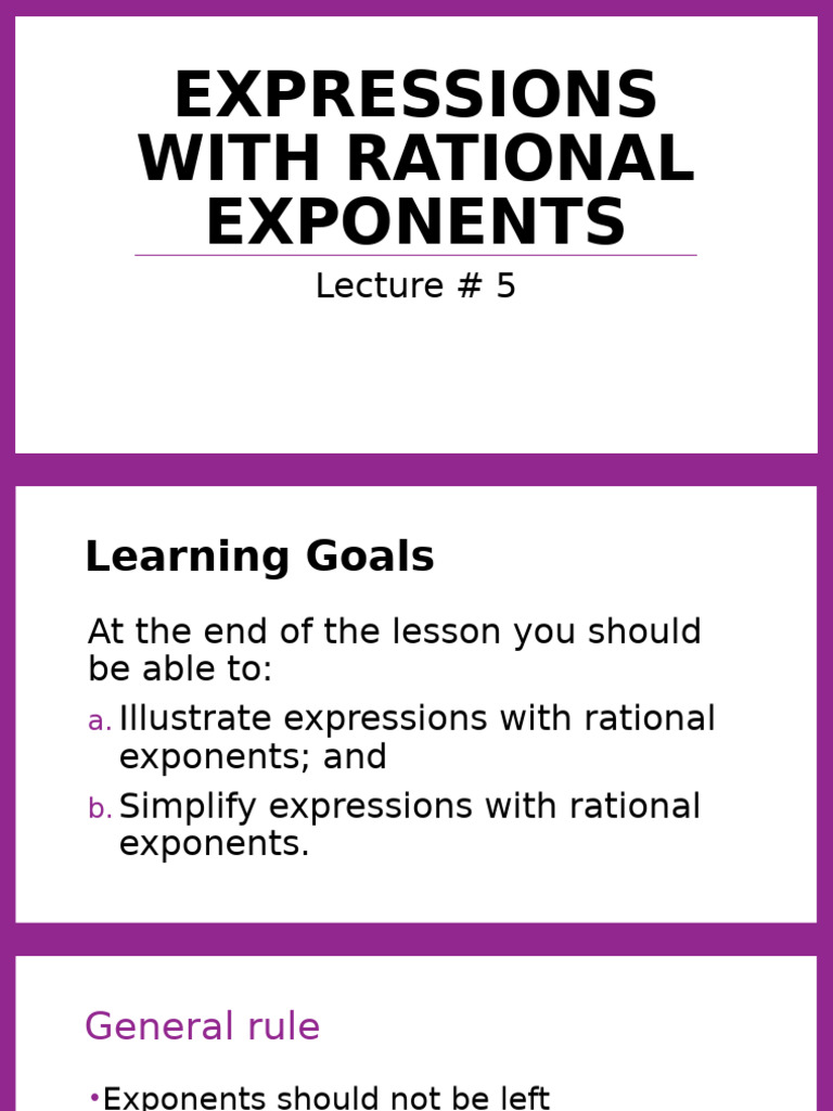 Expressions With Rational Exponents | PDF | Exponentiation ...