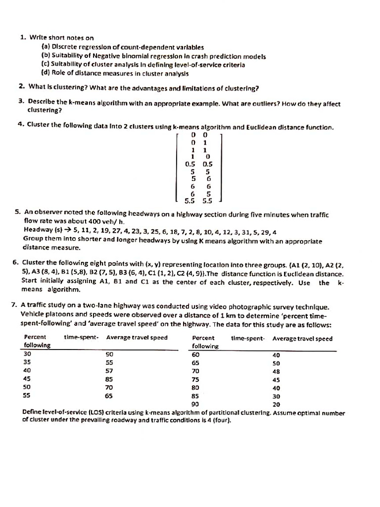 Clustering Assignment Questions | PDF