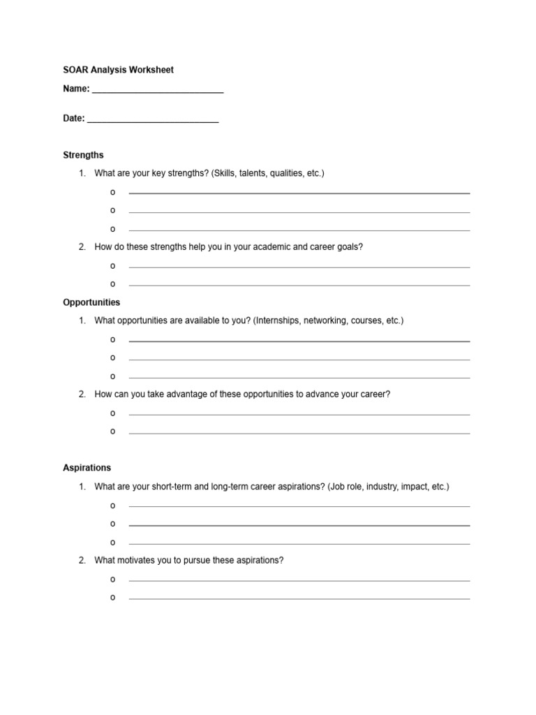 SOAR Analysis Worksheet | PDF