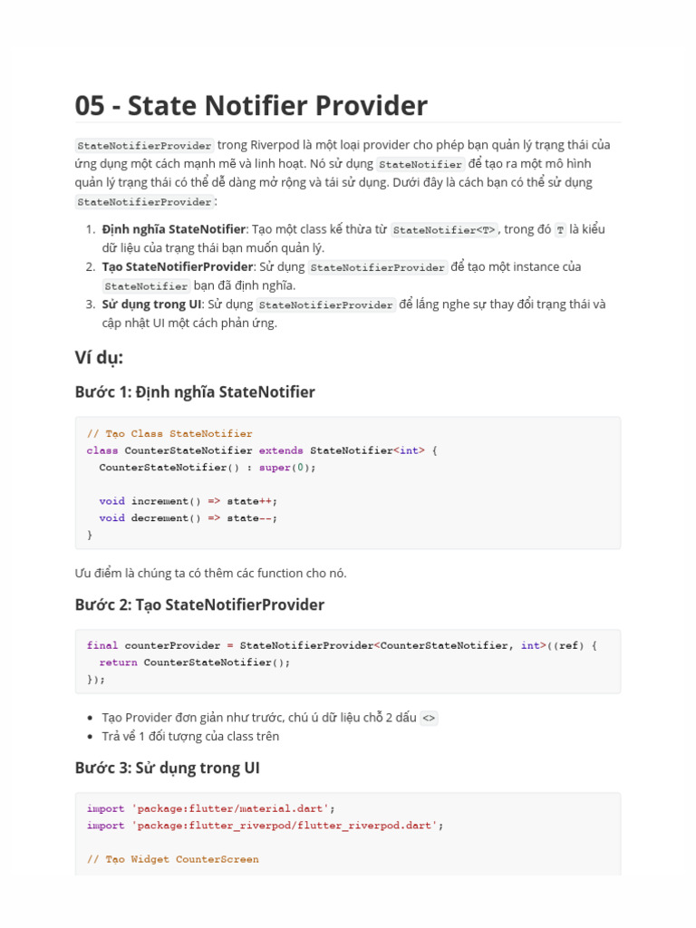 05 StateNotifierProvider | PDF