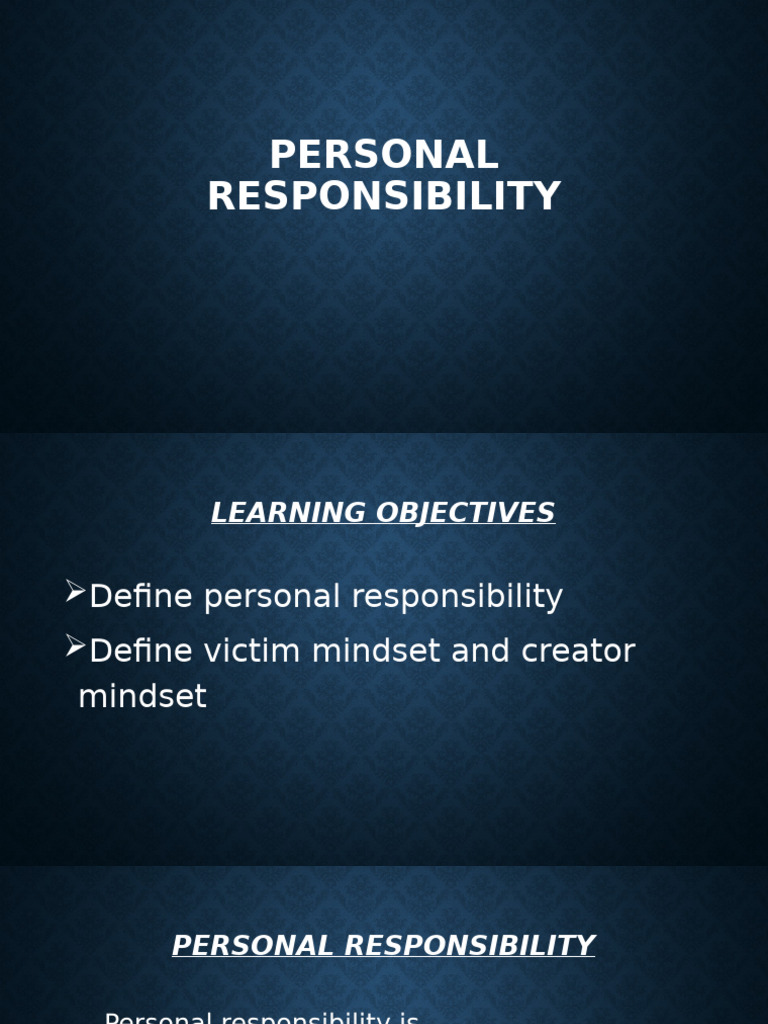 Personal Responsibility | PDF