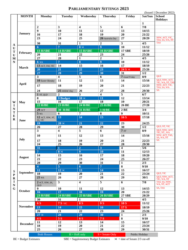 Parliamentary Sittings 2023 | PDF | Observances | Public Holiday