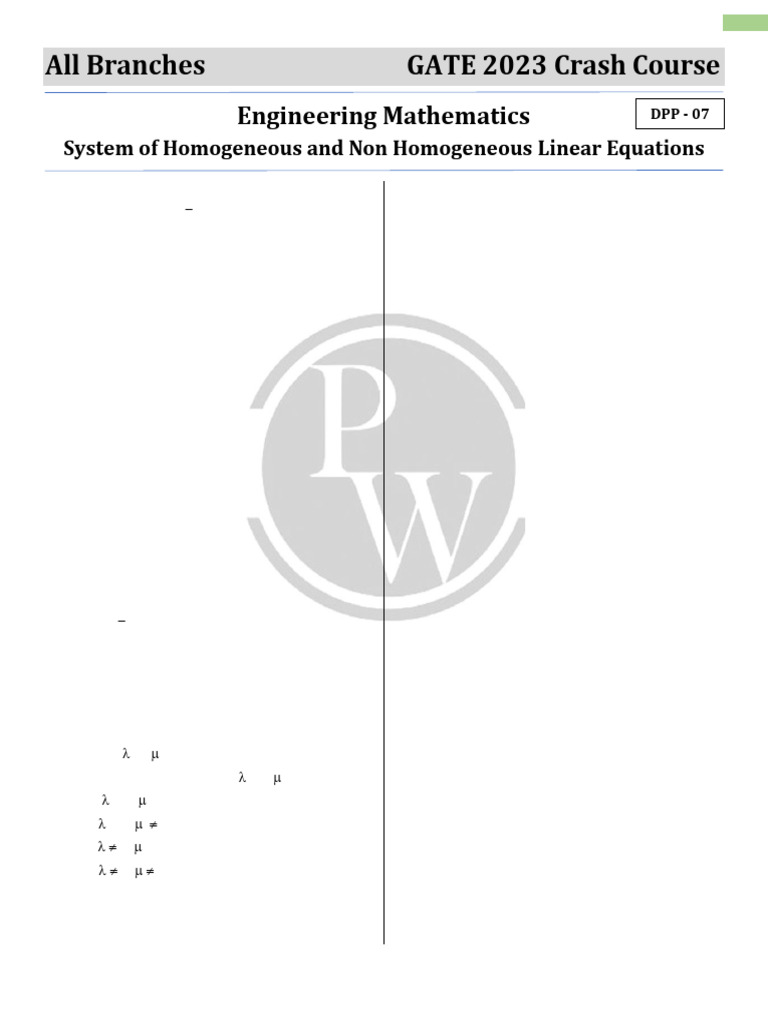 Linear Algebra - System of Homogeneous Linear Equations - Simplified ...