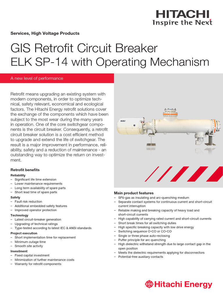PSC CH - GIS - Retrofit Circuit Breaker ELK SP-14 With Operating ...