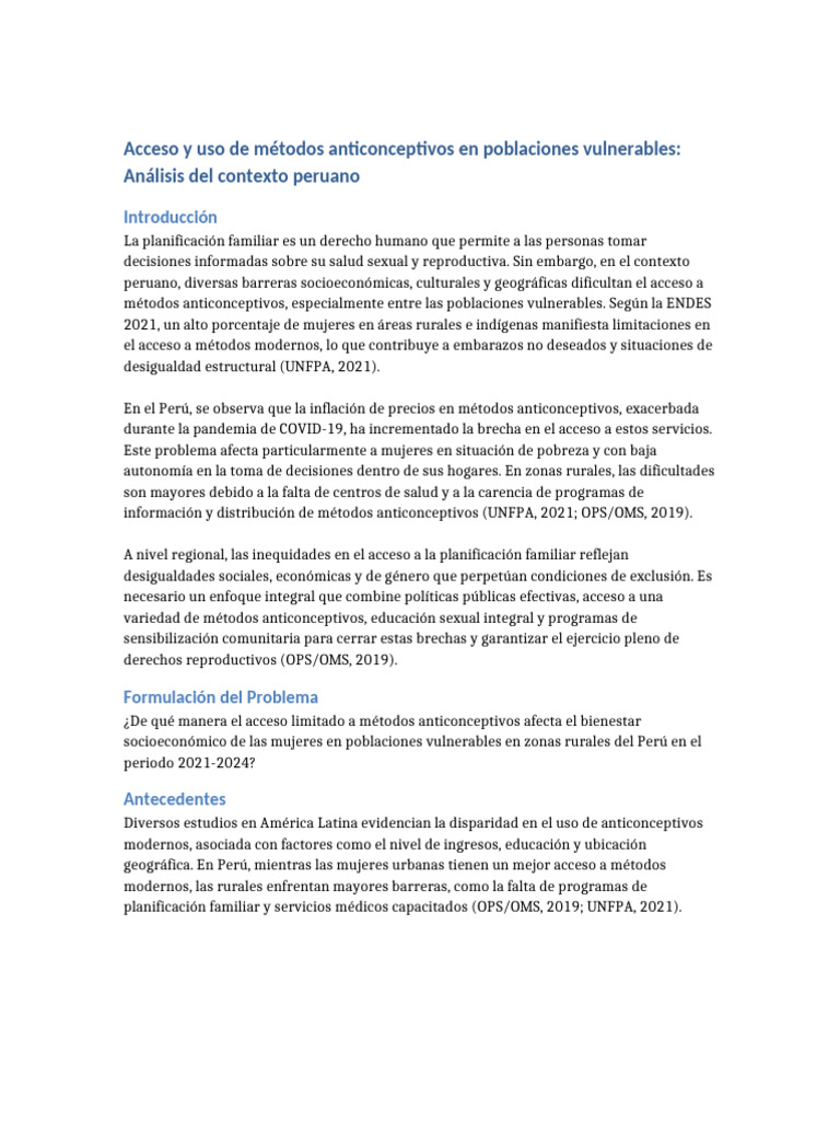 Met Inv Ef | PDF | Planificación familiar | Control de la natalidad