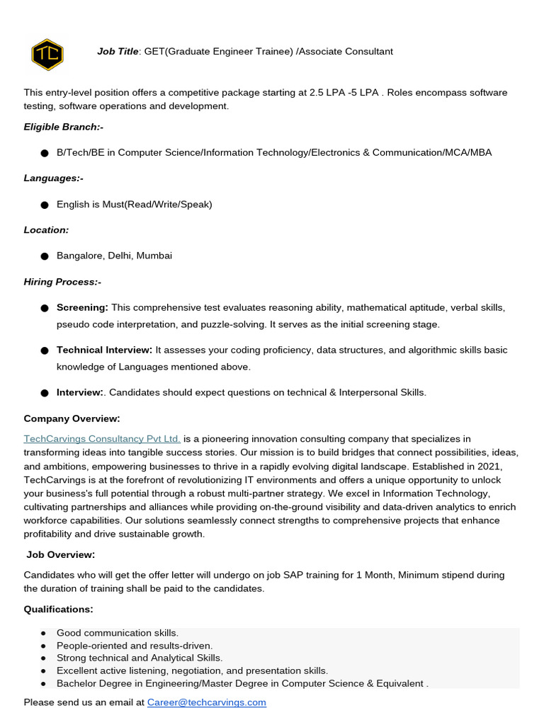 JD Techcarvings Tech V1.0 | PDF | Information Technology | Cognition