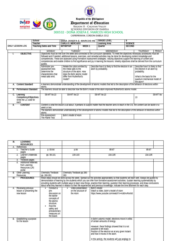 DLL PER.DEV week 1 | PDF | Electron Configuration | Electron