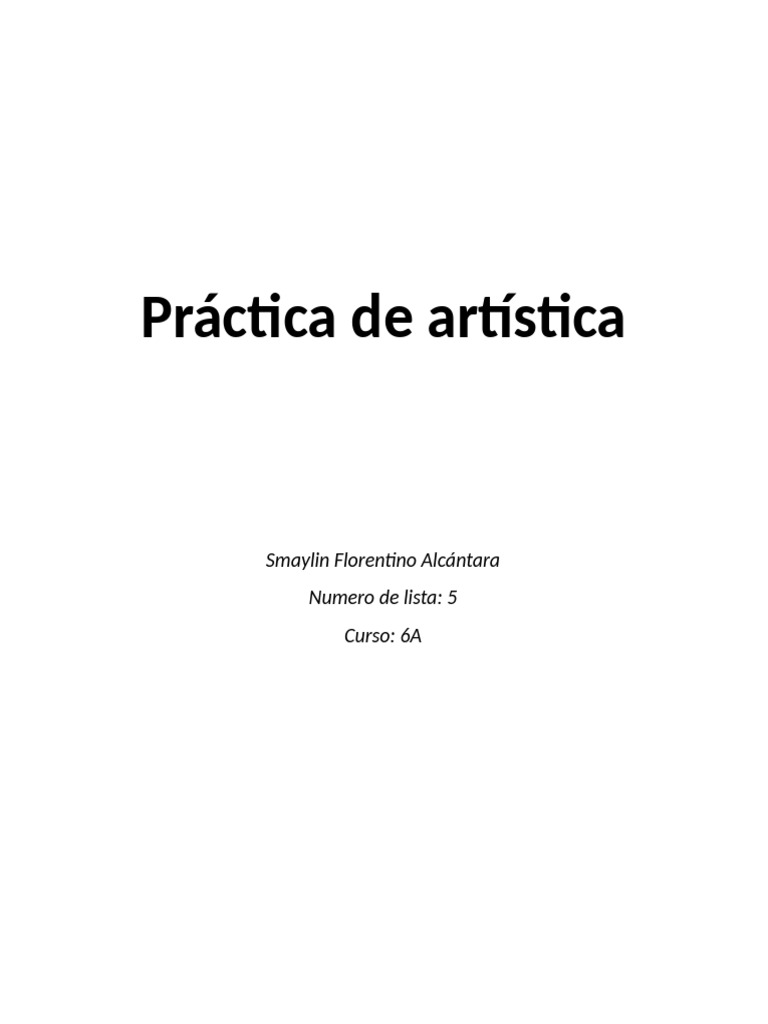 Práctica de Artística | PDF | Las artes