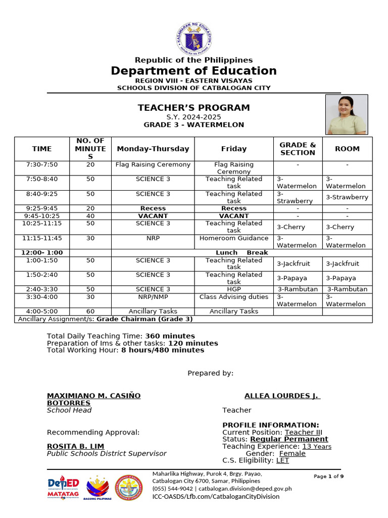 Grade 3 Teachers Program Sy 2024 2025 | PDF | Educational Organizations ...