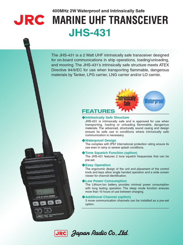 JHS-431 | PDF | Antenna (Radio) | Lithium Ion Battery