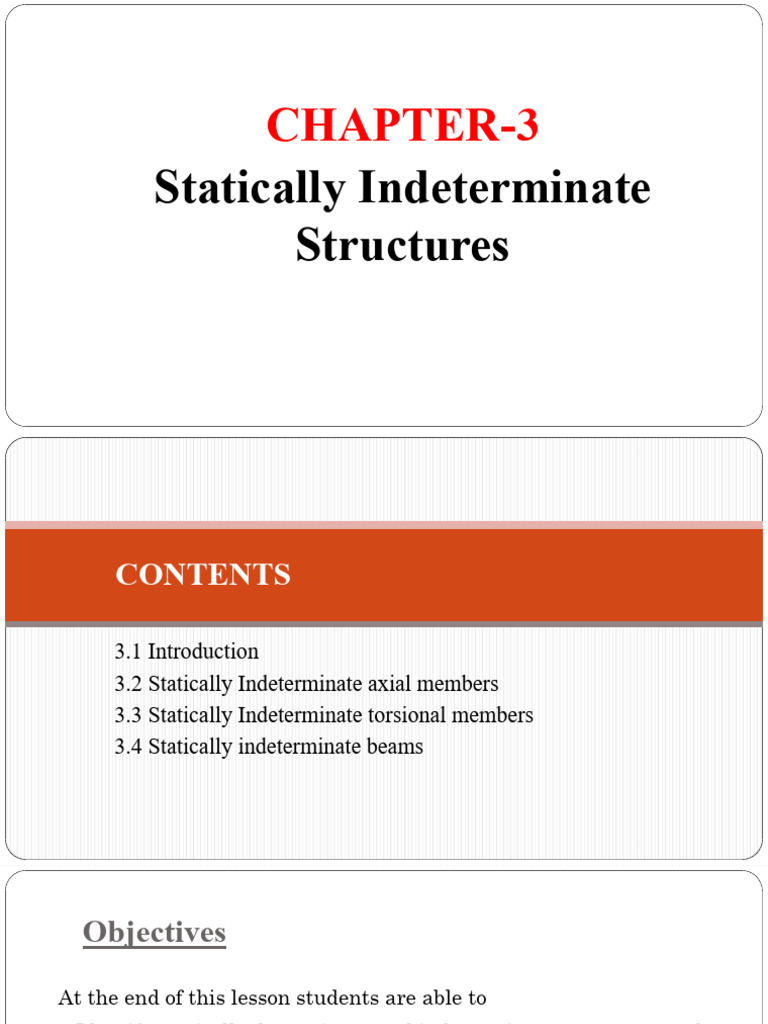 Chapter 3 Statically Indeterminate Structure Pdf Beam Structure Torque