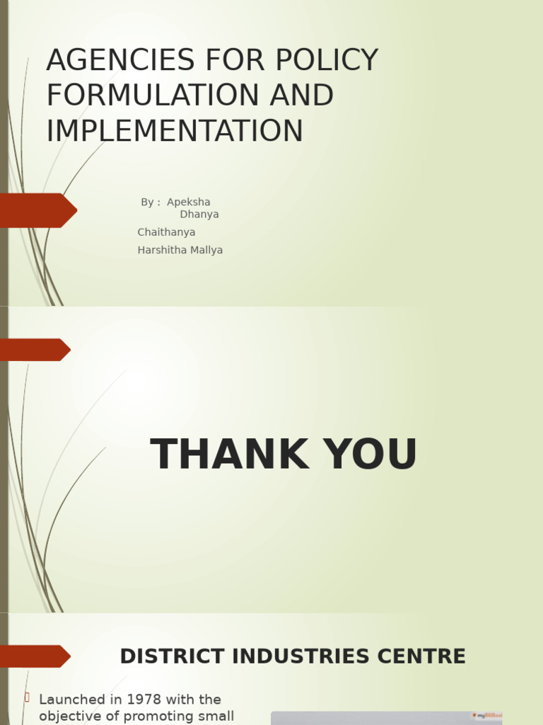 Agencies For Policy Formulation and Implementation | PDF