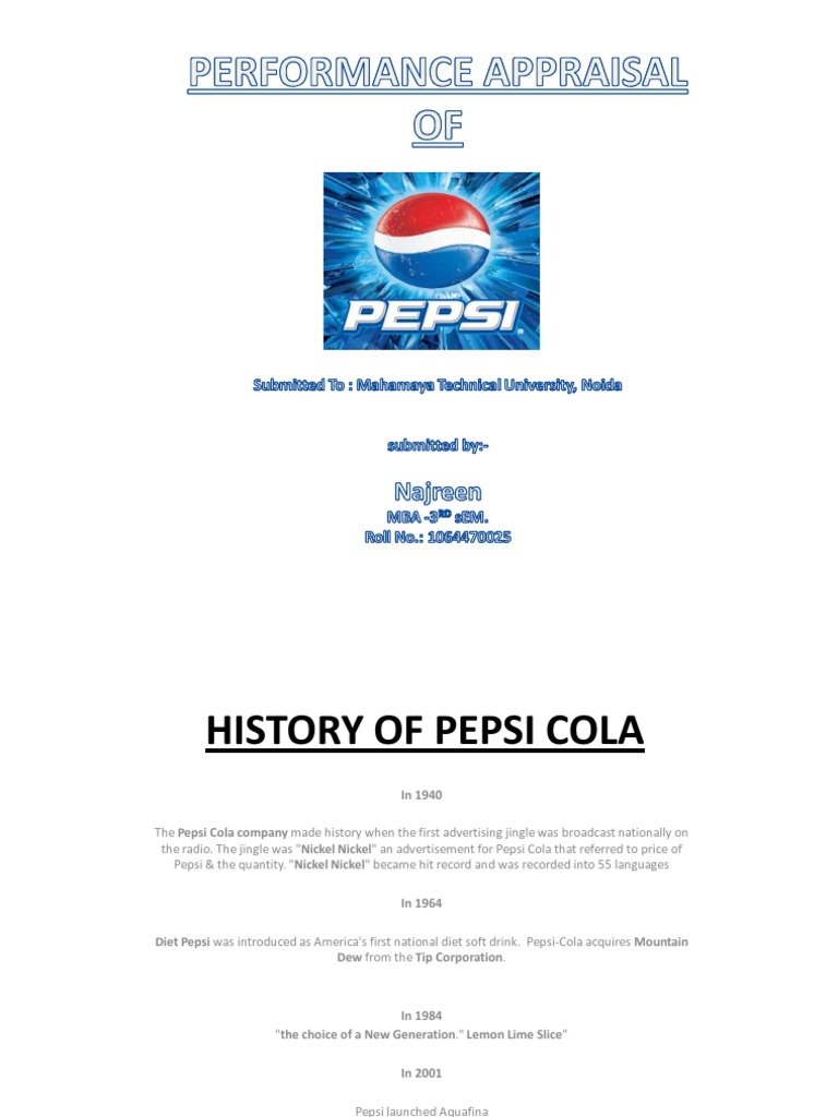Performance Appraisal | PDF | Pepsi | Pepsi Co
