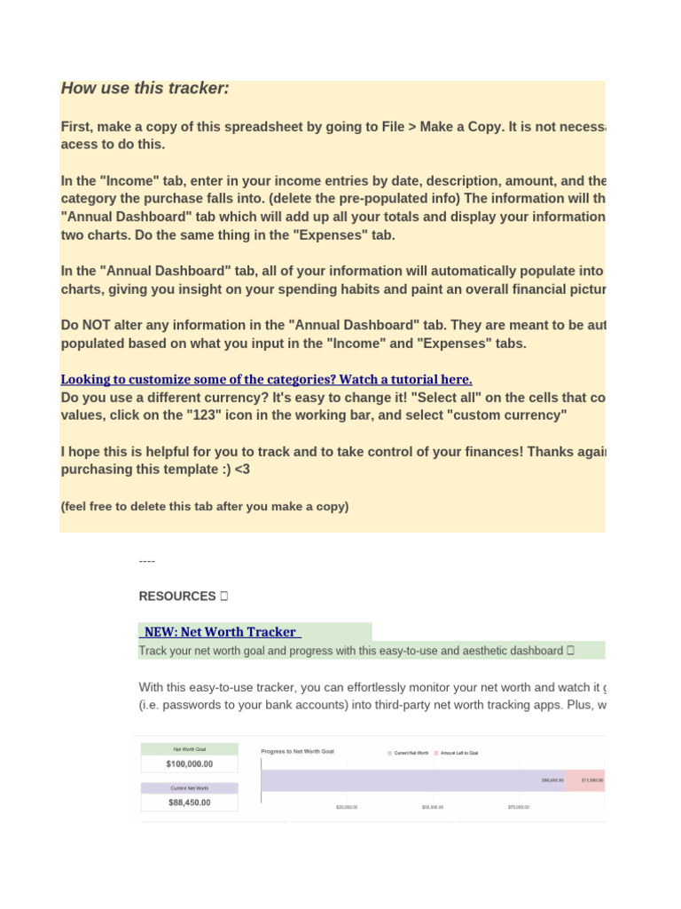 Income & Expense Tracker Template ($) (MAKE A COPY) | PDF | Computing | Software