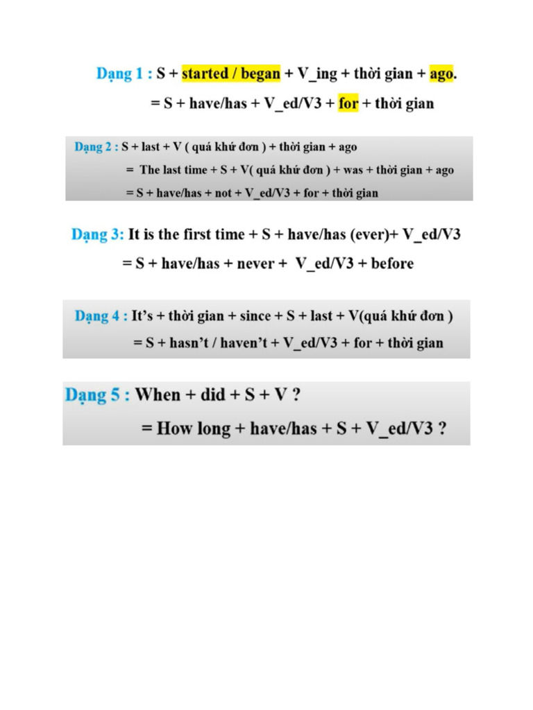 CHUYỂN ĐỔI CÂU QKĐ, HTHH | PDF
