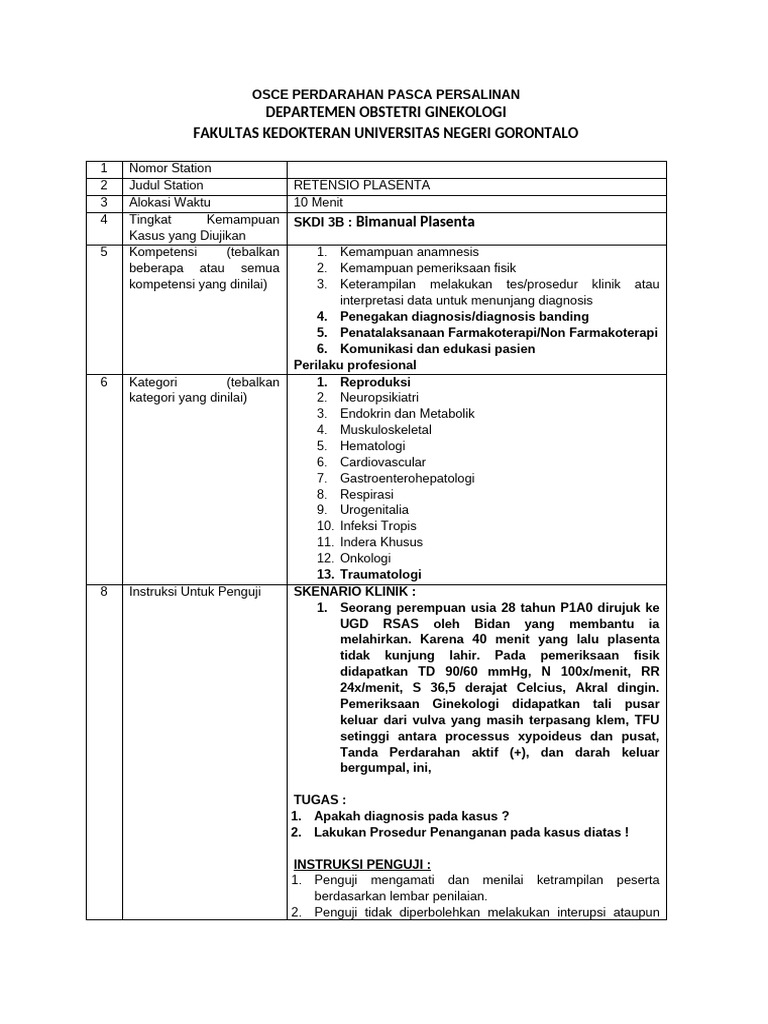 Rubrik OSCE Trauma PPH 2023 | PDF