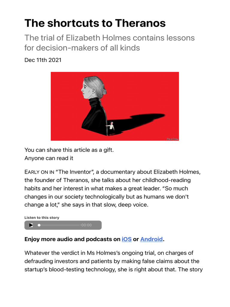 The Shortcuts To Theranos The Economist | PDF