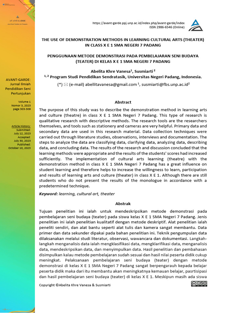 Penggunaan Metode Demonstrasi Pada Pembelajaran Se | PDF