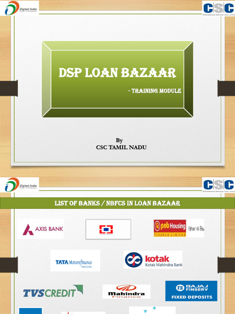 Loan Bazaar Training Module Overview | PDF