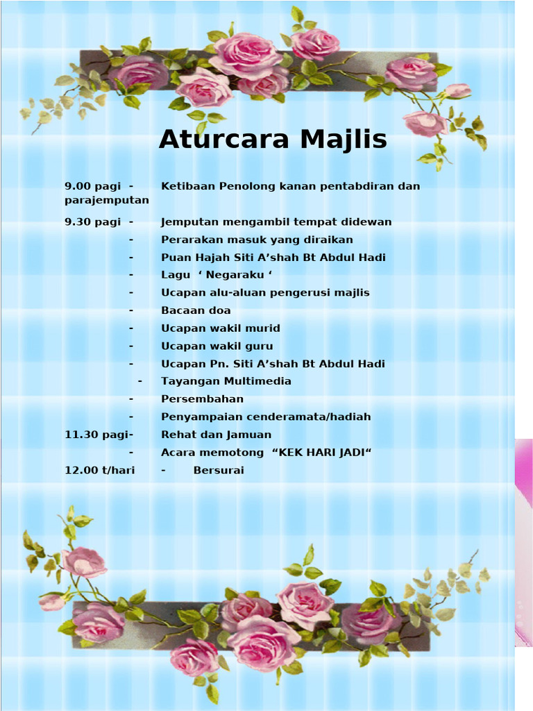 Aturcara Majlis | PDF