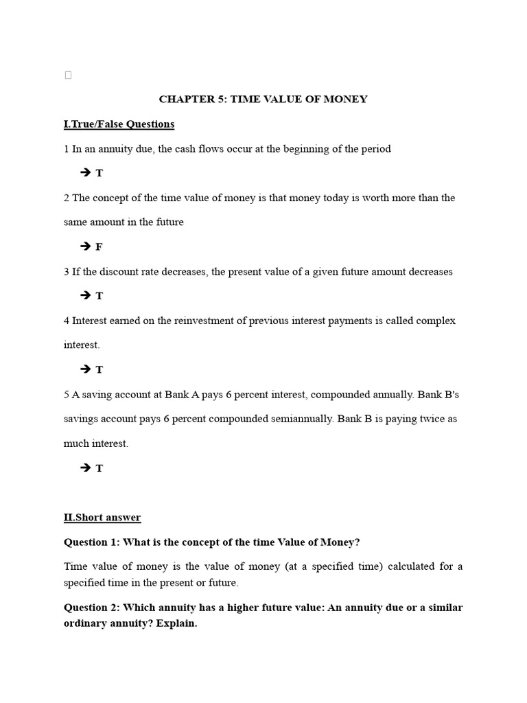 Chap 5 - Time Value of Money | PDF | Time Value Of Money | Present Value