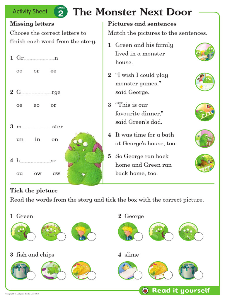 The Monster Next Door Activity Sheet | PDF